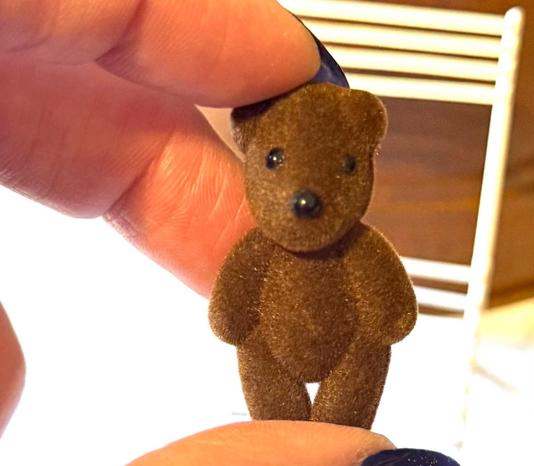Miniature Vintage Flocked Teddy Bears - Etsy