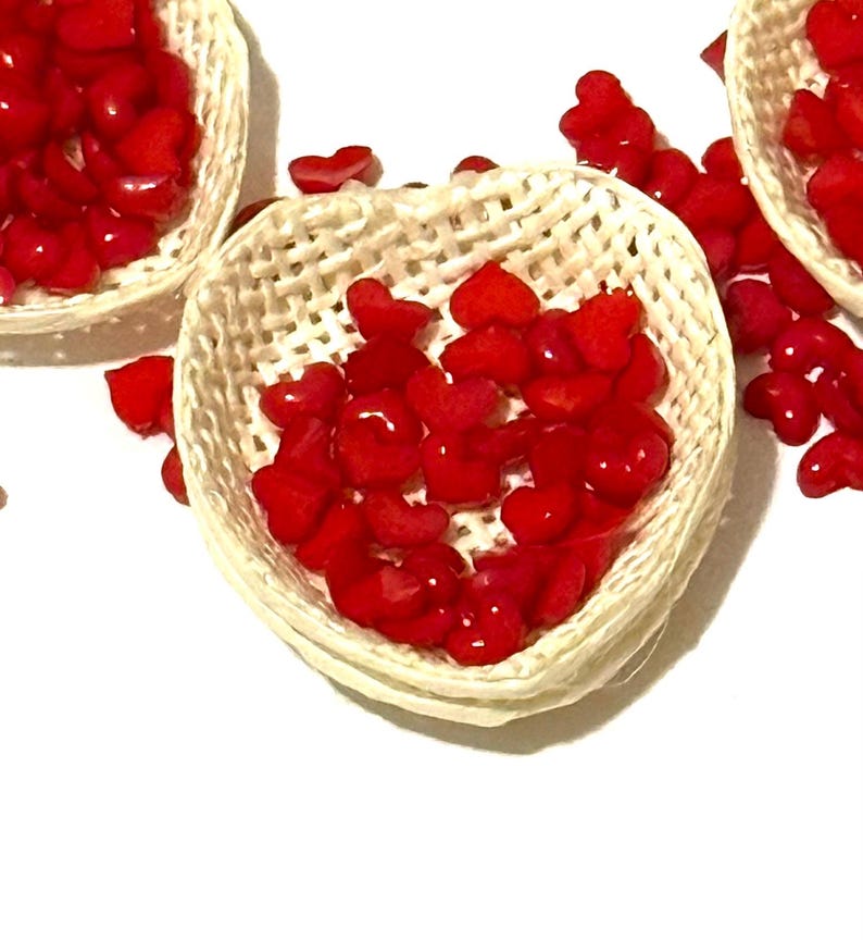 Miniature Hearts in a Heart Shaped Basket - Etsy