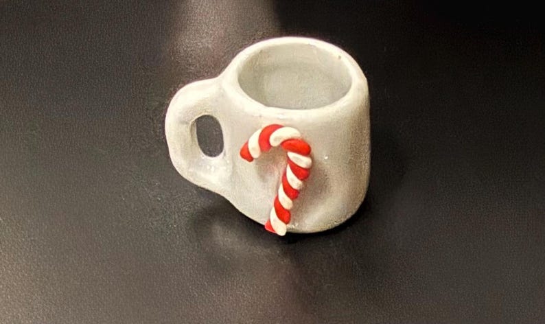 Miniature Ceramic Christmas Candy Cane Coffee Mug-1” - Etsy
