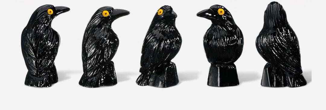Miniature Black Crows-set of 5 - Etsy