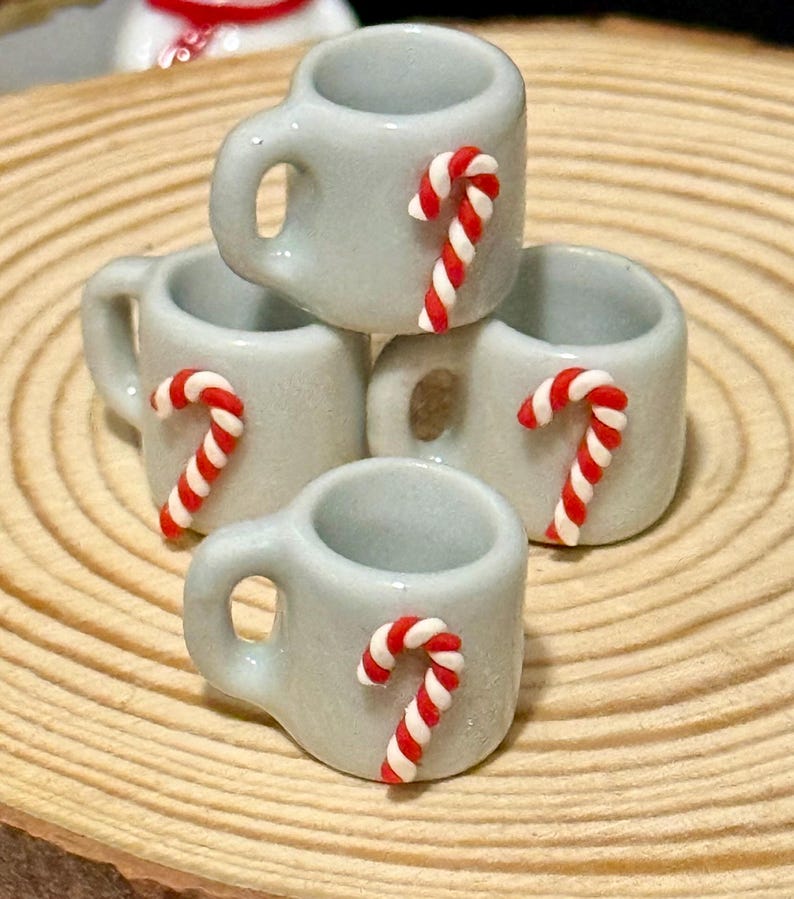 Miniature Ceramic Christmas Candy Cane Coffee Mug-1” - Etsy