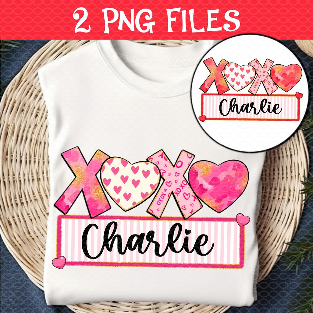 Personalized Xoxo Valentine Name PNG: Valentines Day Shirt Design ...