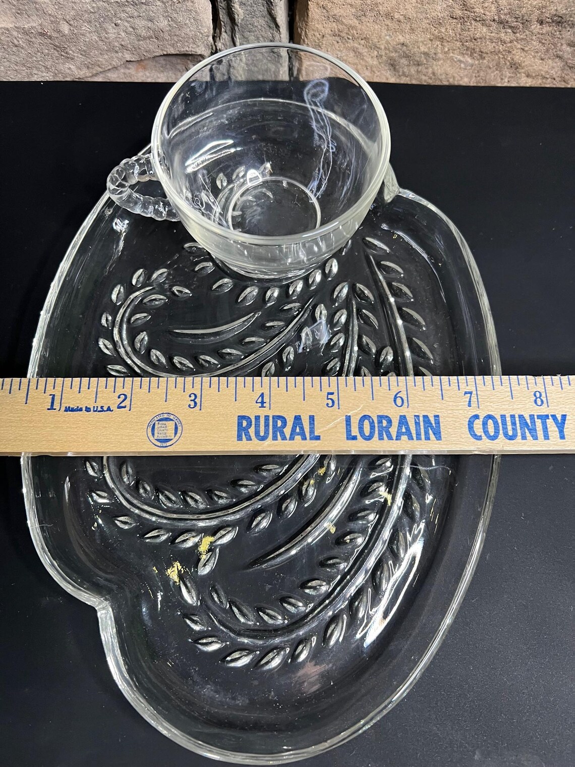 Vintage Federal Glass Homestead Wheat Snack Set | Hospitality Plates ...