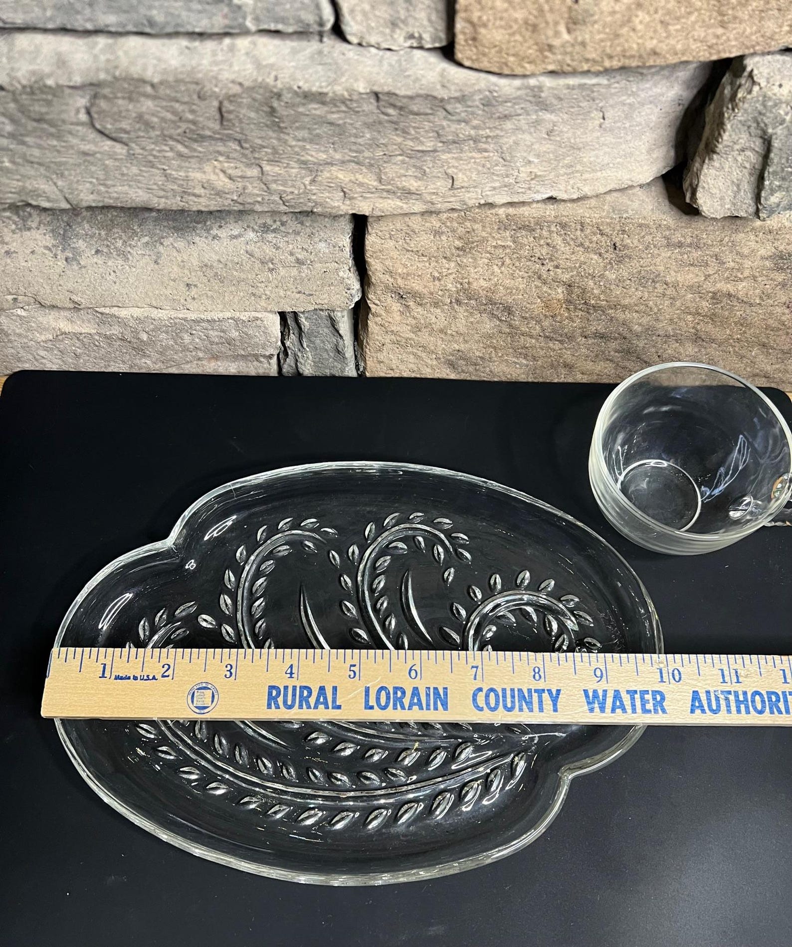 Vintage Federal Glass Homestead Wheat Snack Set | Hospitality Plates ...