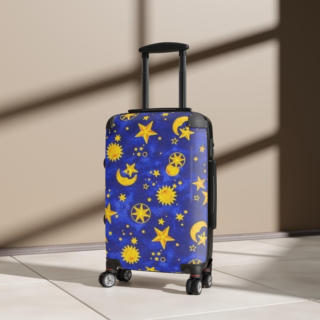 Vintage Celestial Suitcase - 90s Inspired Luggage for Travelers, Retro ...