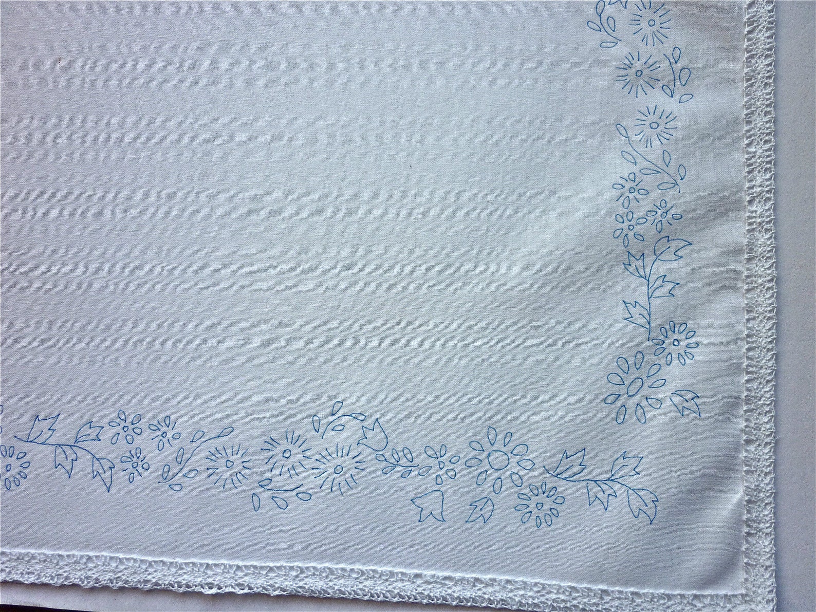 Tray Cloth Featuring an Embroidery Design, Floral Embroidery Hand ...