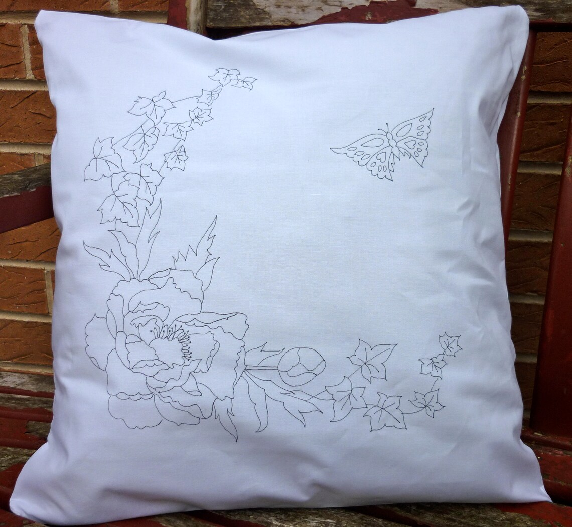 Unique Embroidery Design on a Cushion to Embroider With a Flowers ...