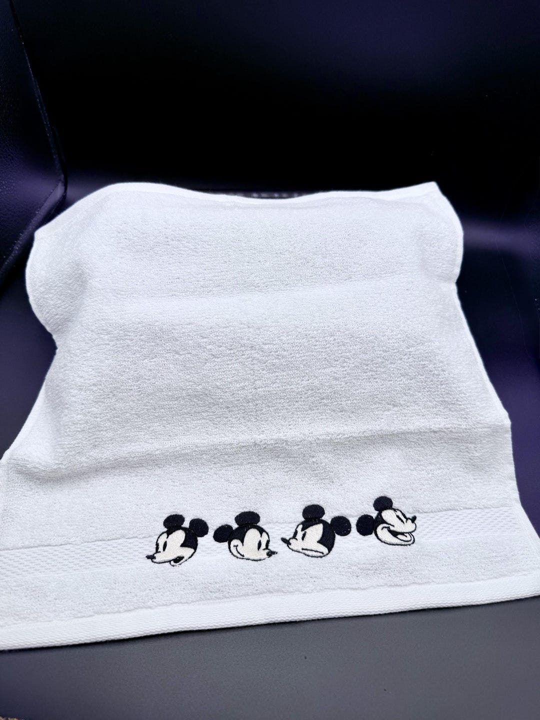 Vintage Mickey Mouse Wash Cloth | Embroidered Cartoon Face Towel ...