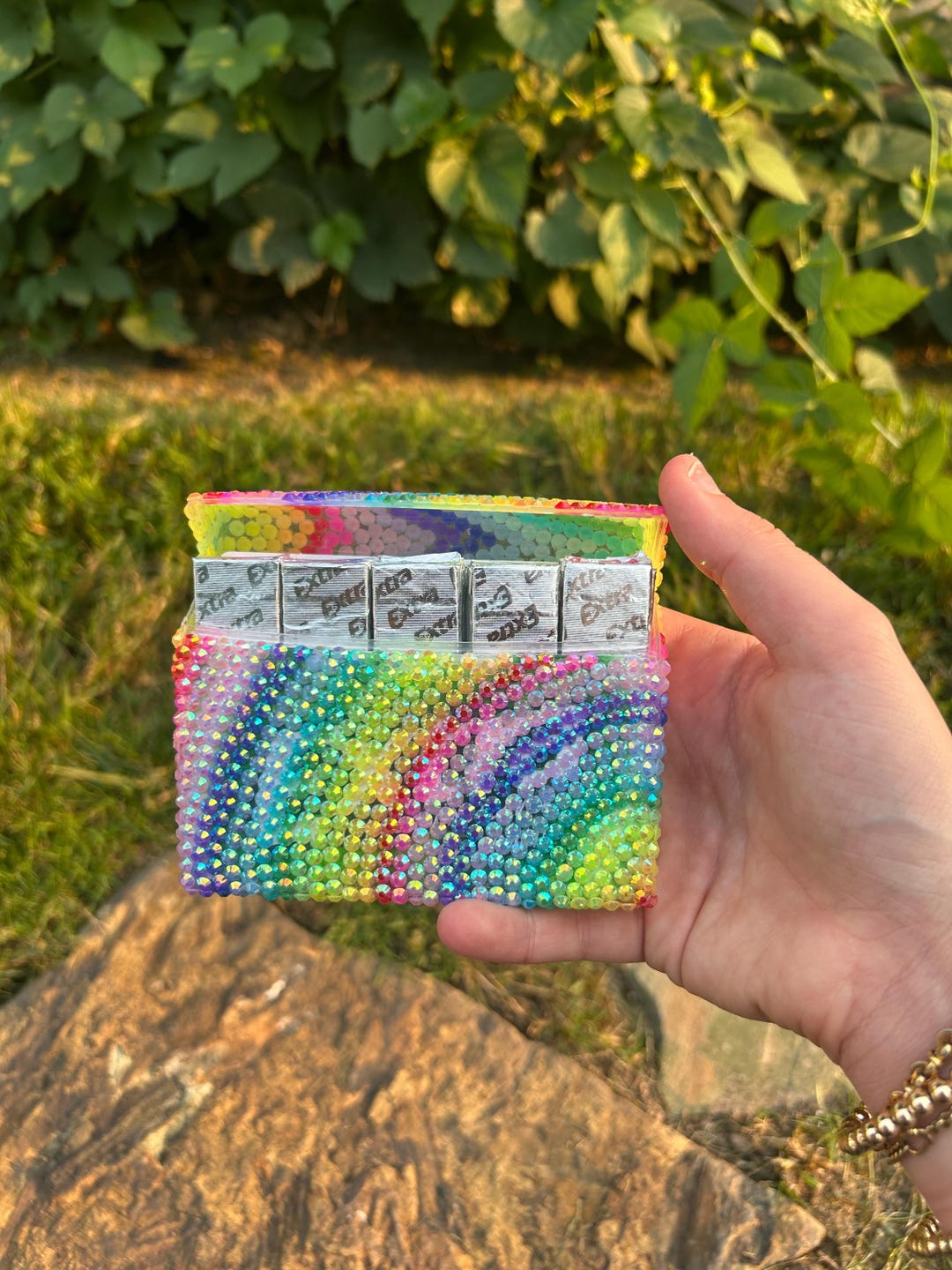 Bedazzled Gum Container | Custom Rhinestone Gum Holder | Sparkly Purse ...