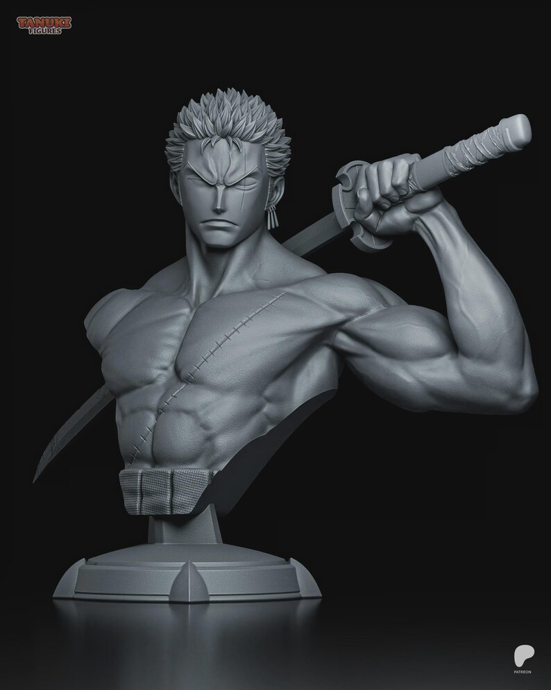 Roronoa Zoro Bust | One Piece Fan Art Statue ~15cm | Swordsman ...
