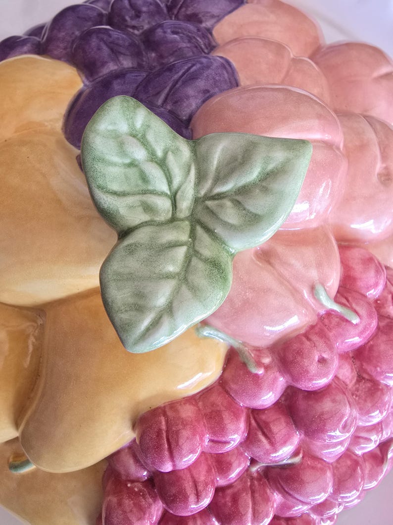 Vintage Ceramic Pie Plate With Fruit Lid | Large 12.75” Stoneware Pie ...