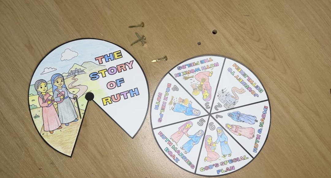 The Story of Ruth Bible Wheel Craft - Coloring Activity for Kids - Etsy UK