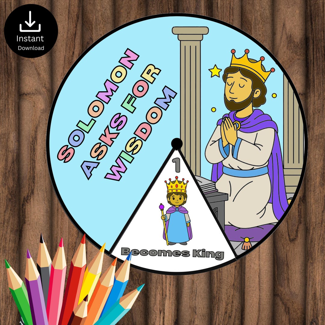 Solomon's Wisdom Wheel: Kids Bible Story Craft (printable) - Etsy