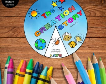 7 Days of Creation Wheel Craft: Sunday School Bible Lesson (printable ...