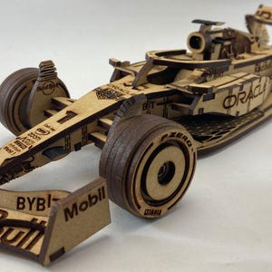 3D Wooden Formula 1 Race Car Puzzle: Laser Cut Vector Model (digital ...