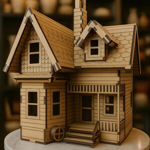Miniature Wooden House Model Laser Cut File (digital Download) - Etsy UK