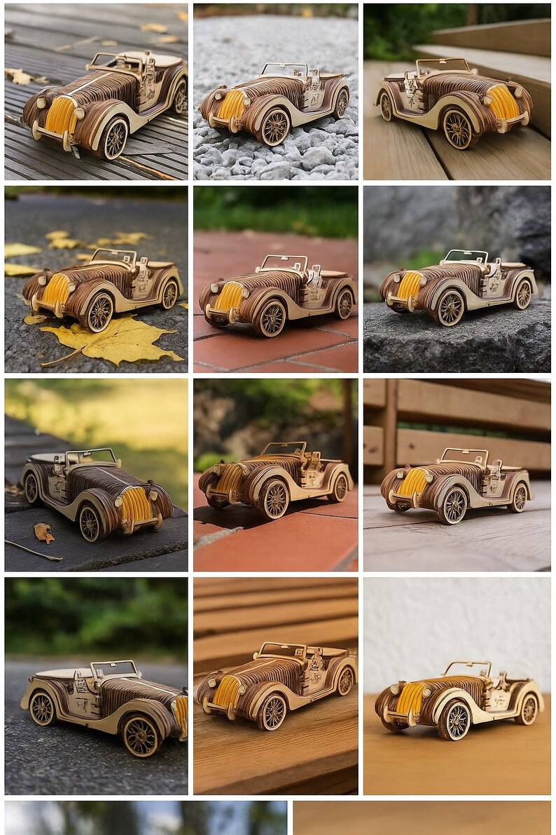 Vintage Car 3D Puzzle Template: Laser Cut Vector Plans (digital ...