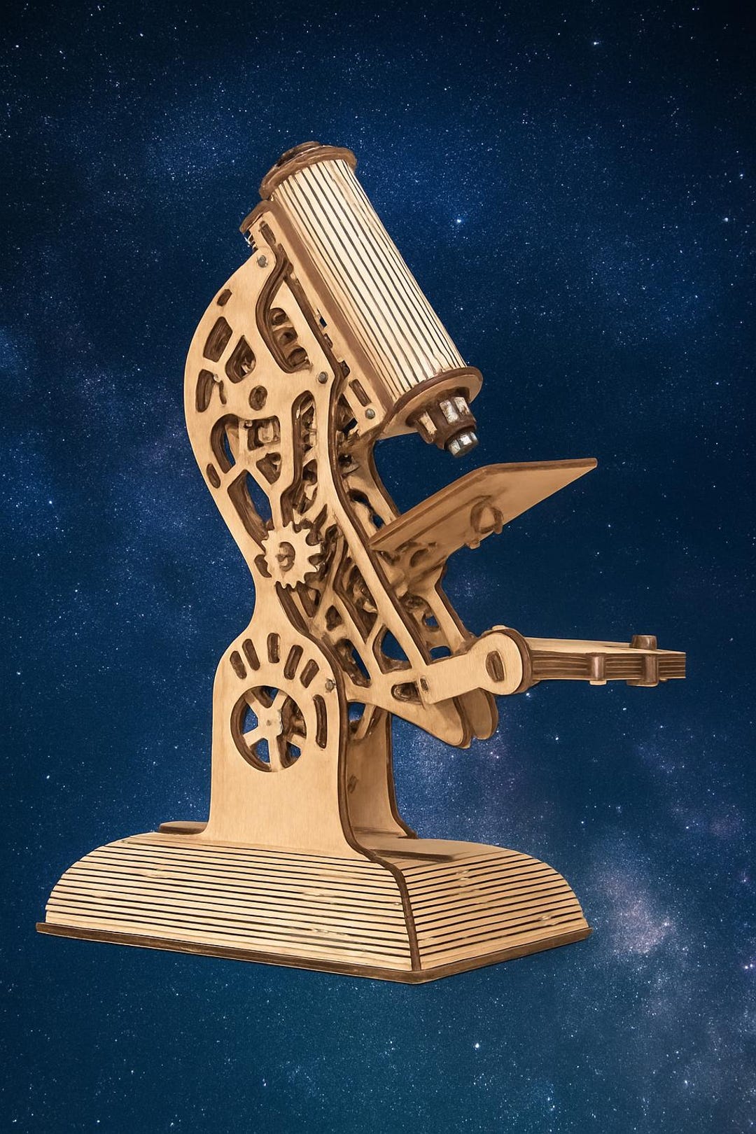 Laser Cut Wooden Microscope Model Plan | Gear System 3D Puzzle (SVG ...