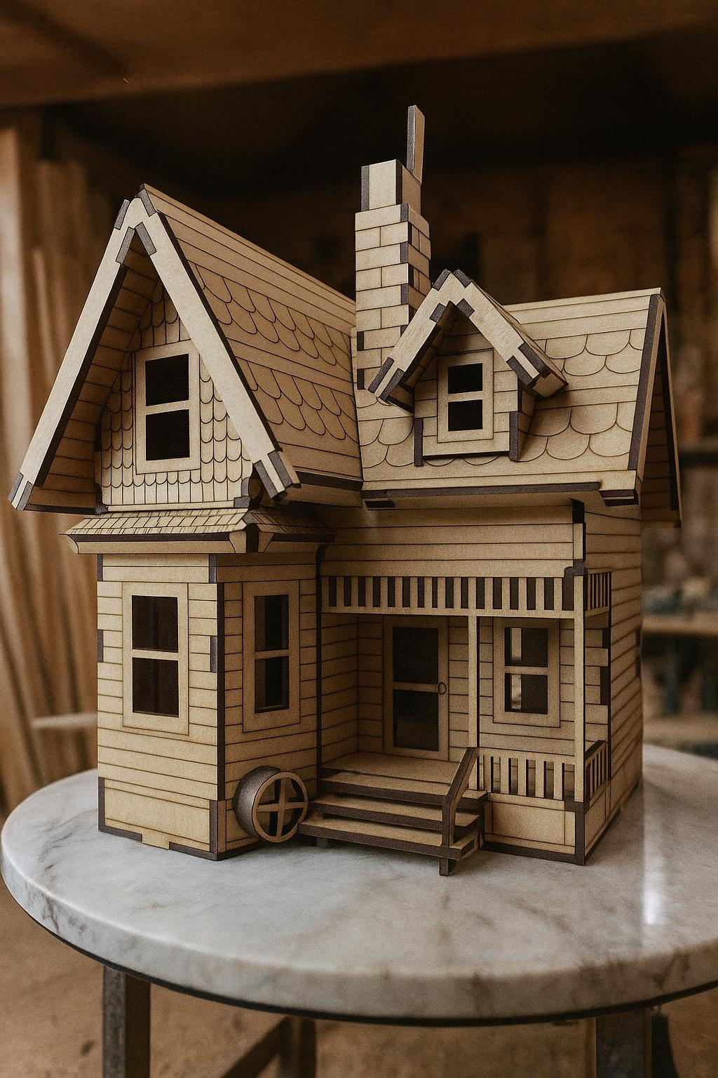 Miniature Wooden House Model Laser Cut File (digital Download) - Etsy UK