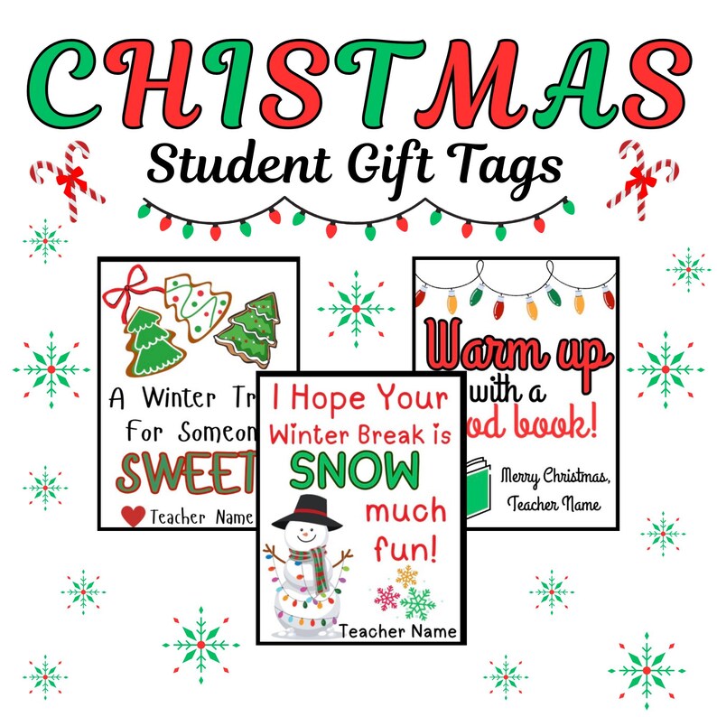 Student Gift Tags Christmas, Student Gift Tag From Teacher, Christmas ...