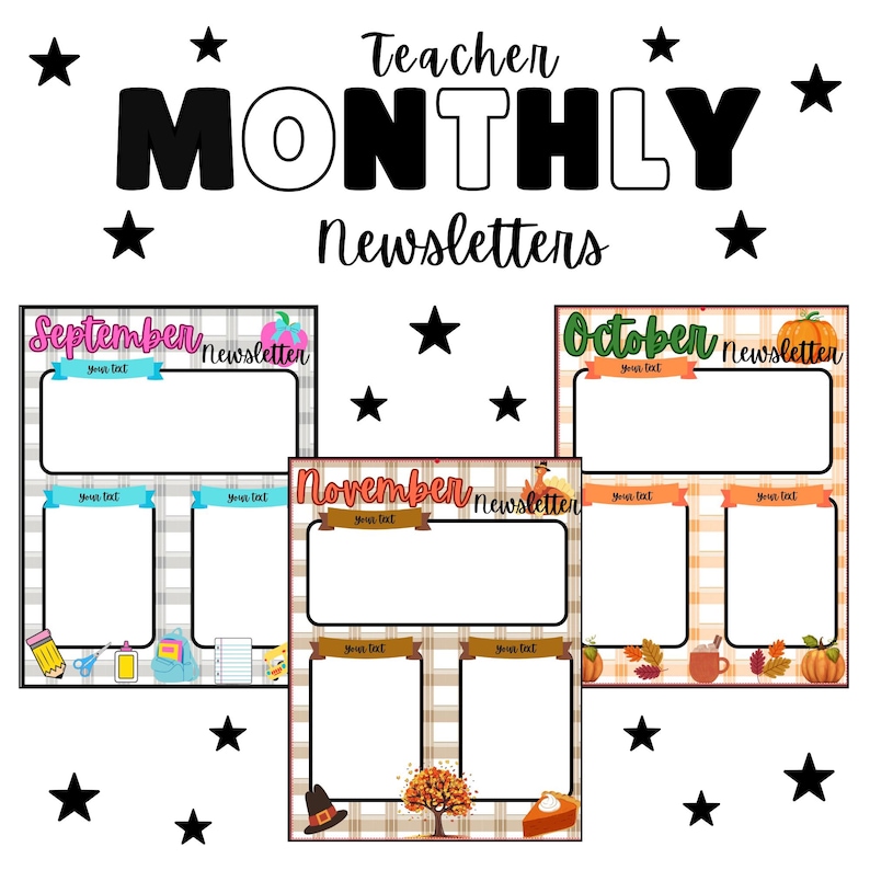 Teacher Monthly Newsletters Seasonal, Classroom Planning Newsletters ...