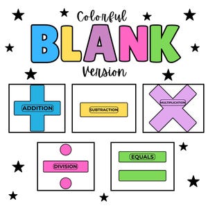 Colorful Math Symbol | Math Operations Posters | Educational Wall Art ...