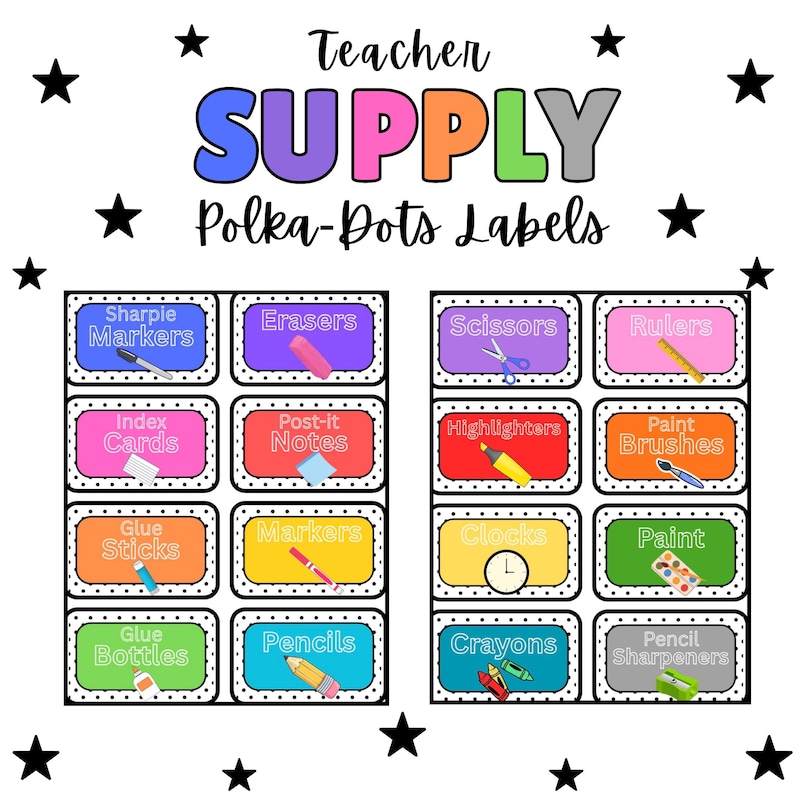 Polka Dot Labels - Etsy