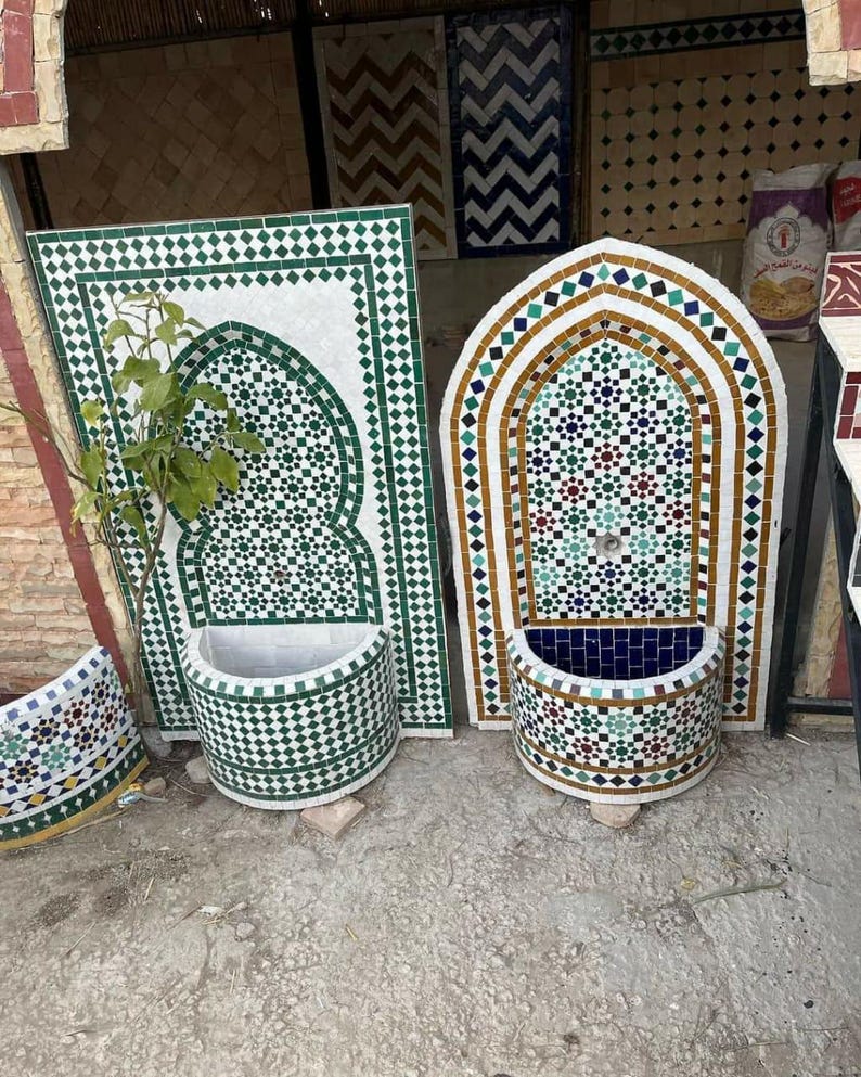 Moroccan Zellige Fountain – Beldi Artisanal Decor – Garden, Patio ...
