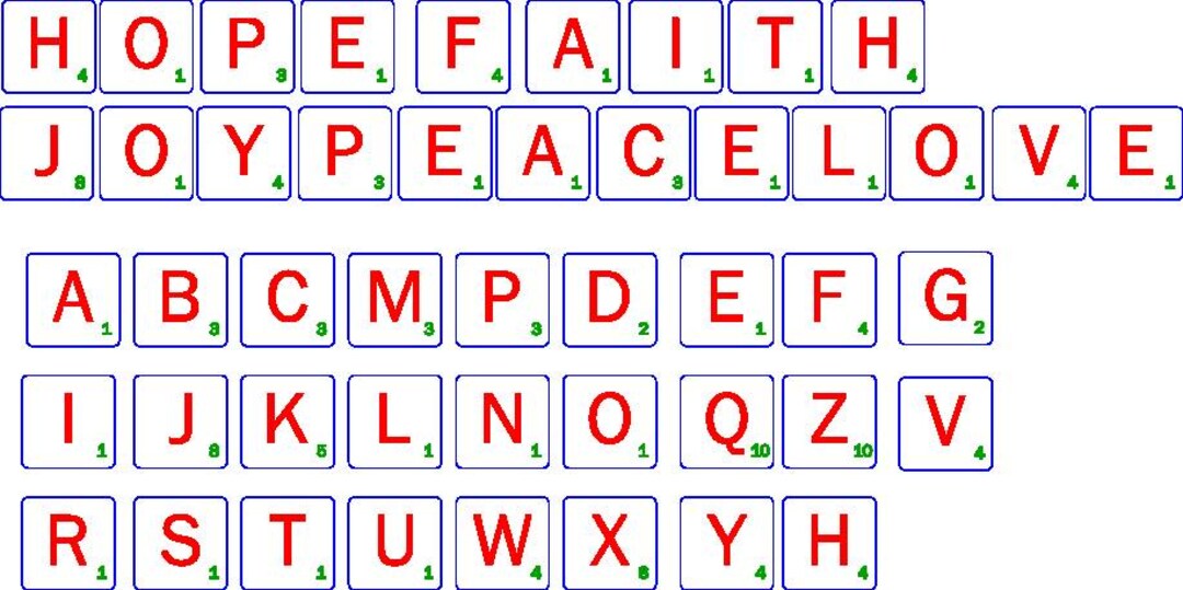 Scrabble Letters Laser Cut File for Crafts Dxf Svg Png Jpeg - Etsy