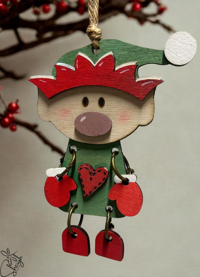 3D Layered Elf With Dangling Hands and Feet Christmas Ornament - Etsy
