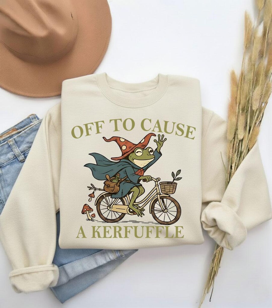 Off to Cause a Kerfuffle Frog Sweatshirt, Funny Meme Shirt - Etsy