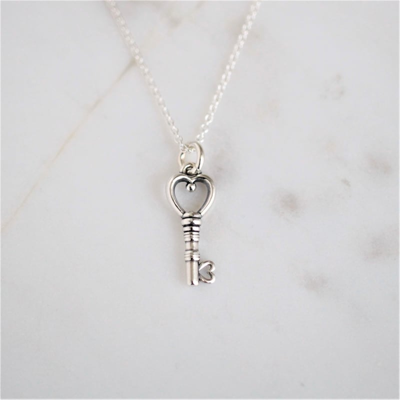 Heart Key Necklace - Etsy
