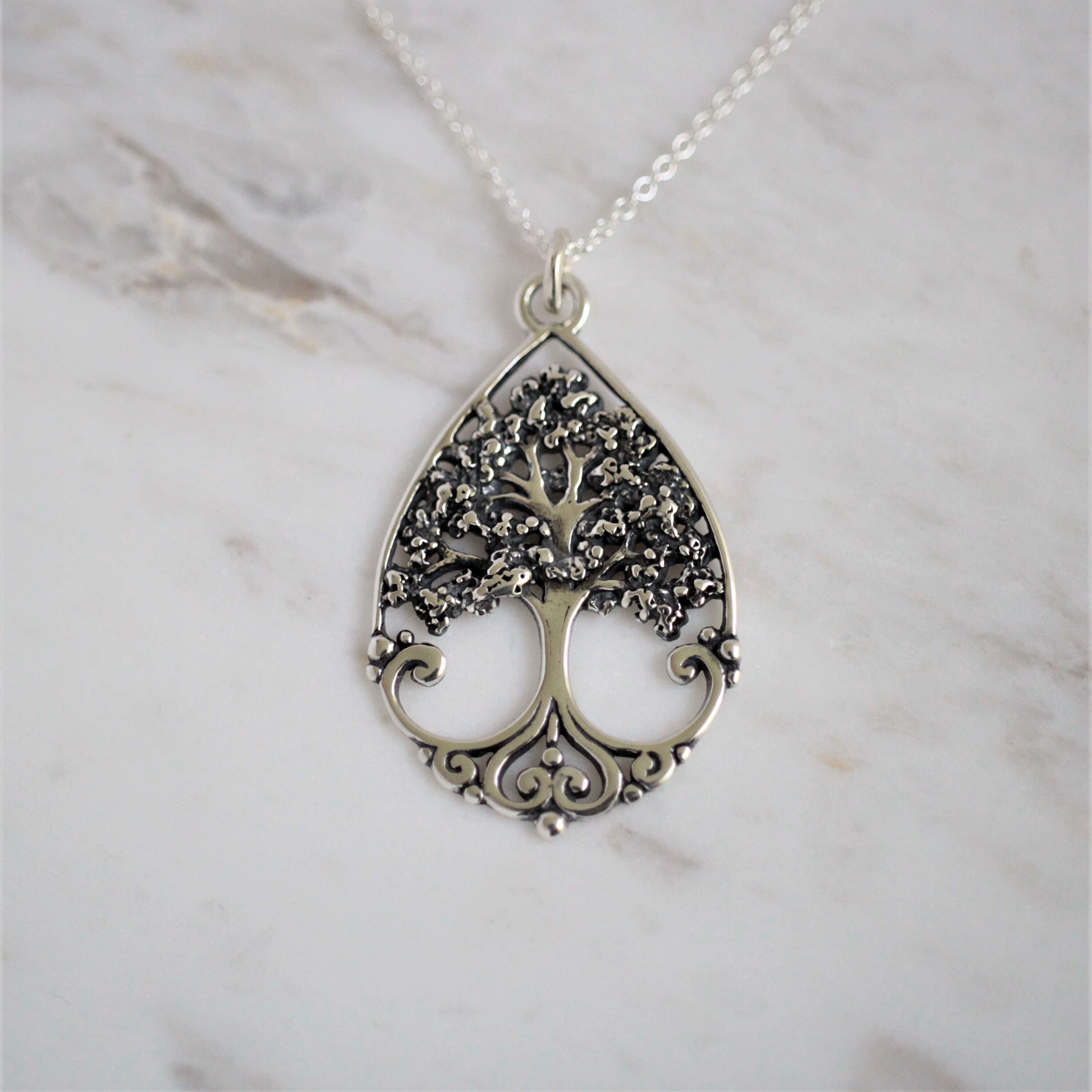 Sterling Silver Tree of Life Necklace, Family Tree Necklace, Stacking ...