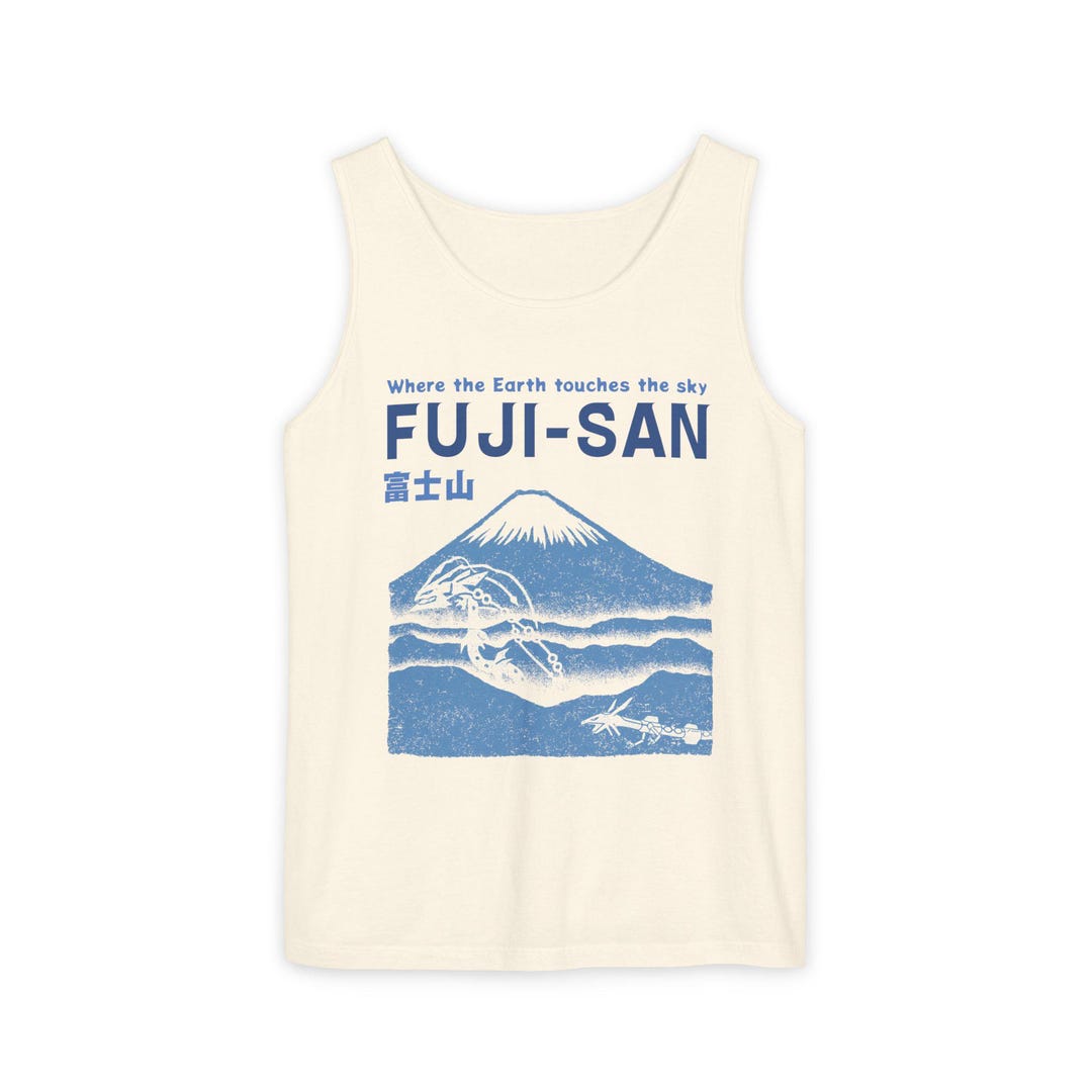 Fuji-san Design Tank Top: Garment-dyed Ring Spun Cotton - Etsy