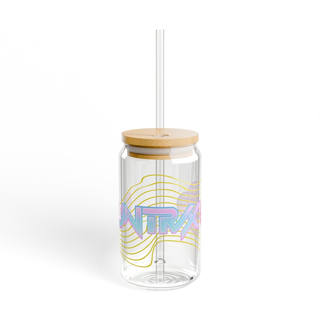 HUNTRIX K-pop Demon Hunters Colorful 16oz Sipper Glass With Bamboo Lid ...