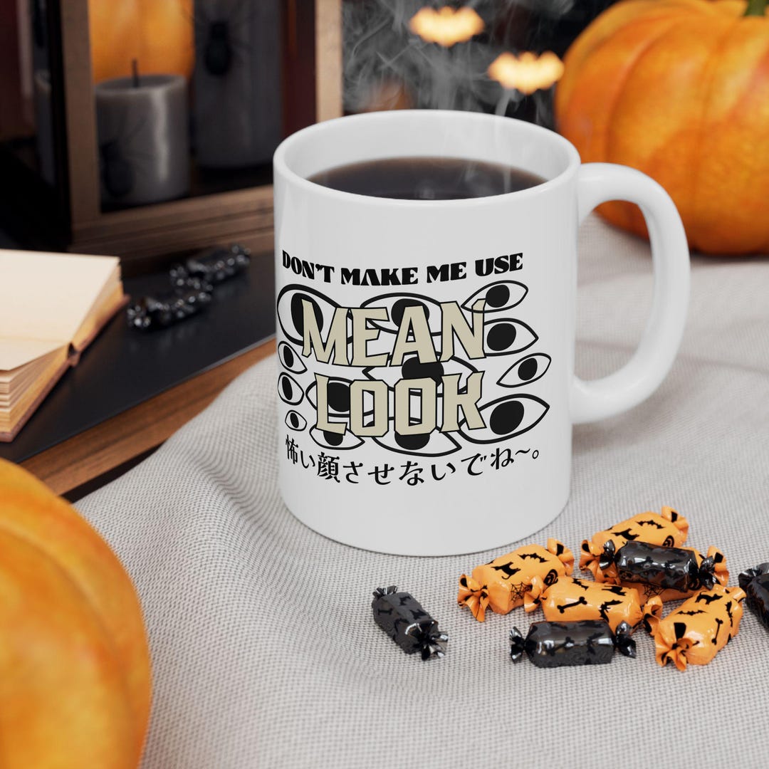 Mean Look and HM04 Mug, Pokemon Phrase Mug, Pokemon Cup - Etsy