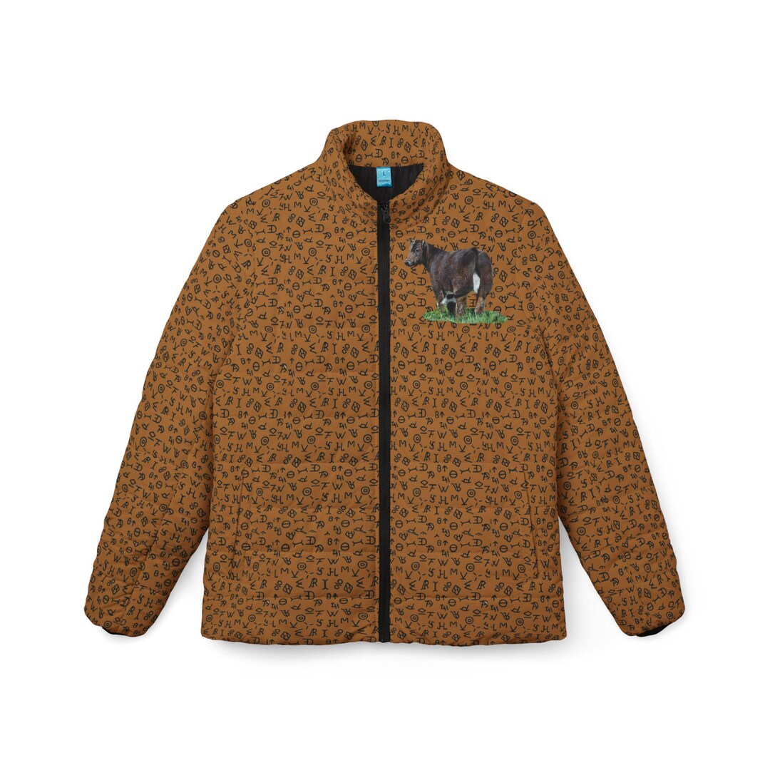 Show Steer Illustration Womens Puffer Jacket | Cattle Brand Print - Etsy