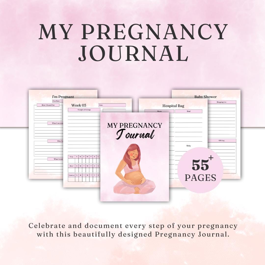 Pregnancy Journal | Printable Bump to Baby Planner, Weekly Tracker ...