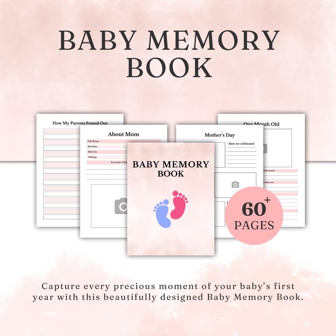 Baby Memory Book | Printable & Editable Baby Journal, First Year ...