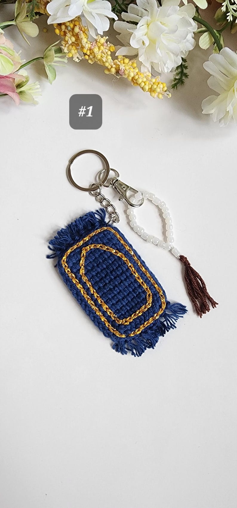 Handmade Mini Prayer Mat Keyring Mini Musalla Keychain With Tasbeeh ...