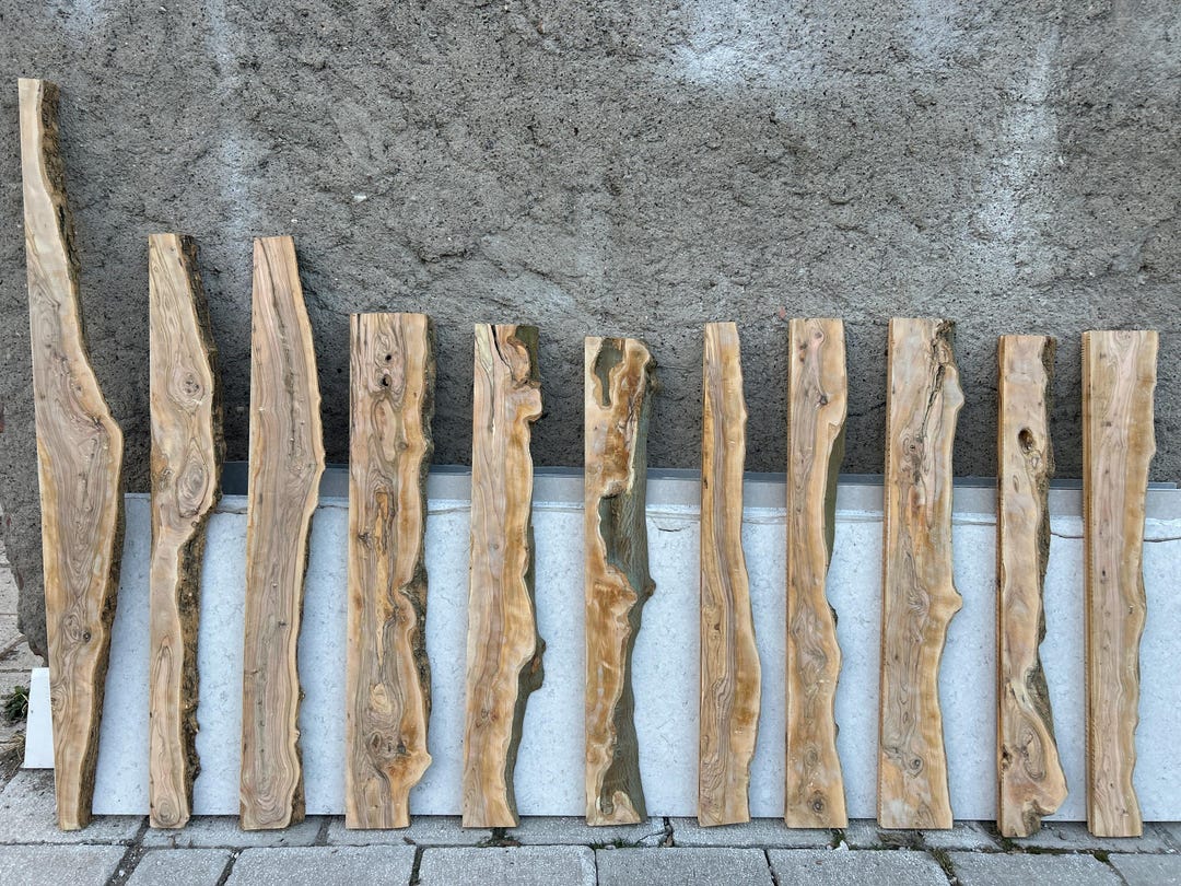 2 Pieces Olive Wood Slabs for DIY Art | Live Edge Raw Edge Unfinished ...