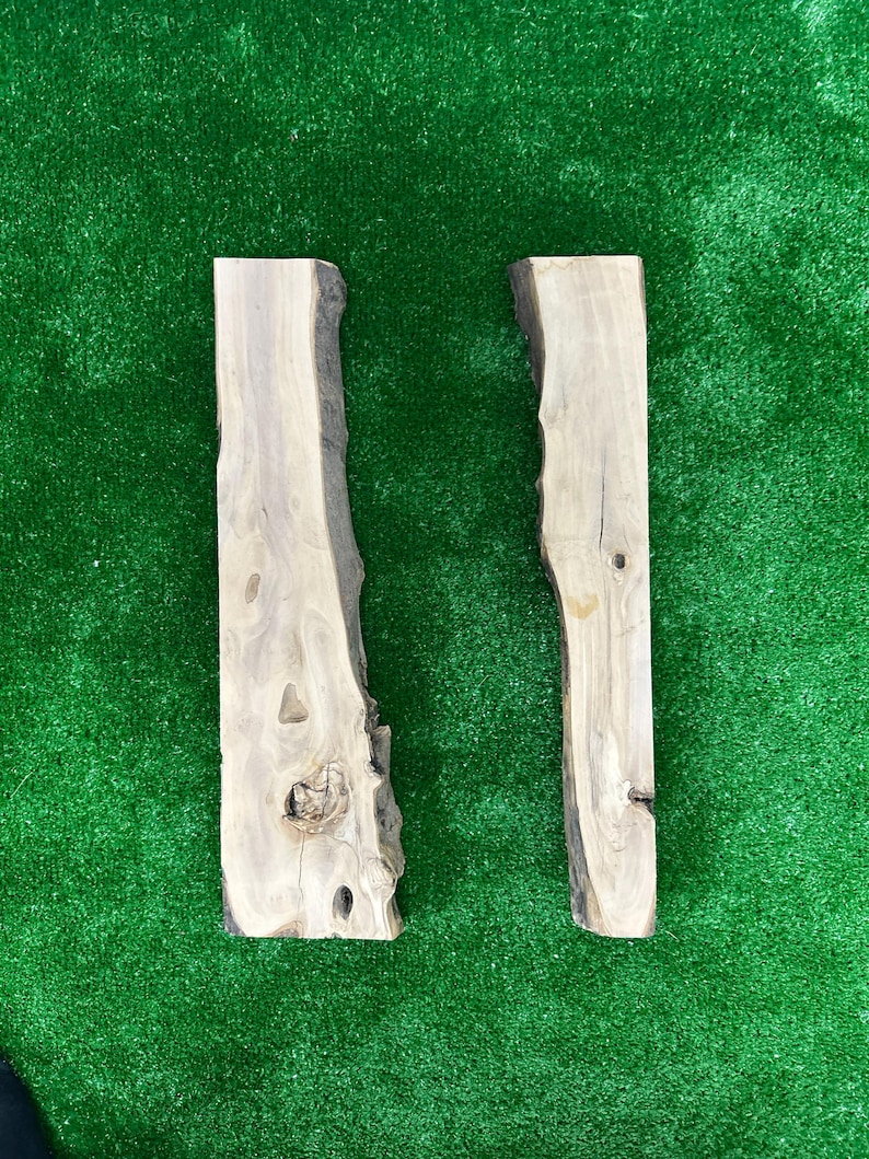 2 Pieces 18" Olive Wood Slabs for DIY Art | Live Edge Raw Edge ...