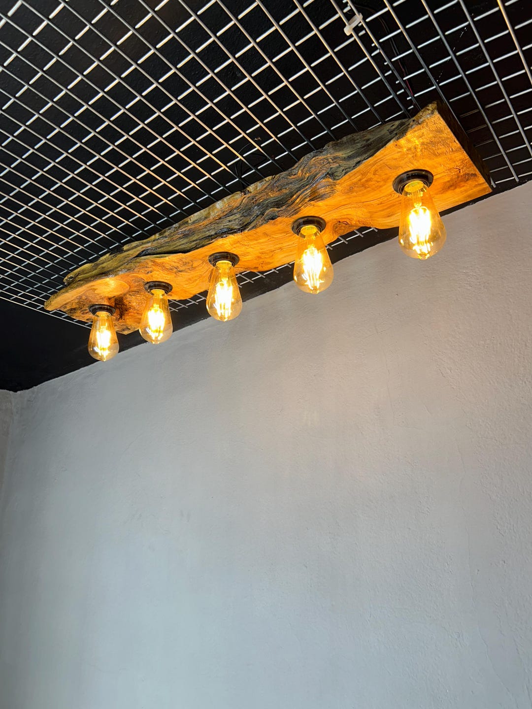 Live Edge Olive Wood Light Fixture – Cozy Handmade Rustic Chandelier ...