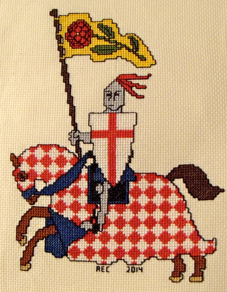 English Knight Cross Stitch Pattern - Etsy