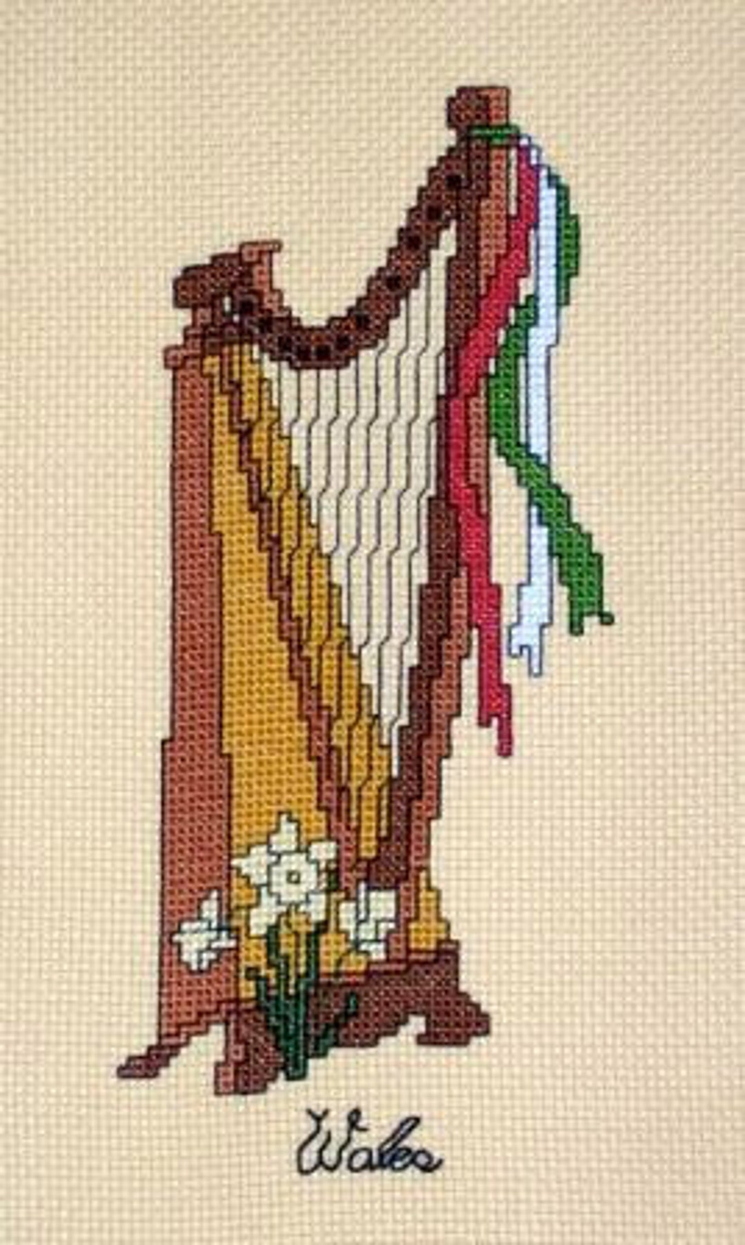 Welsh Harp Cross Stitch Pattern - Etsy