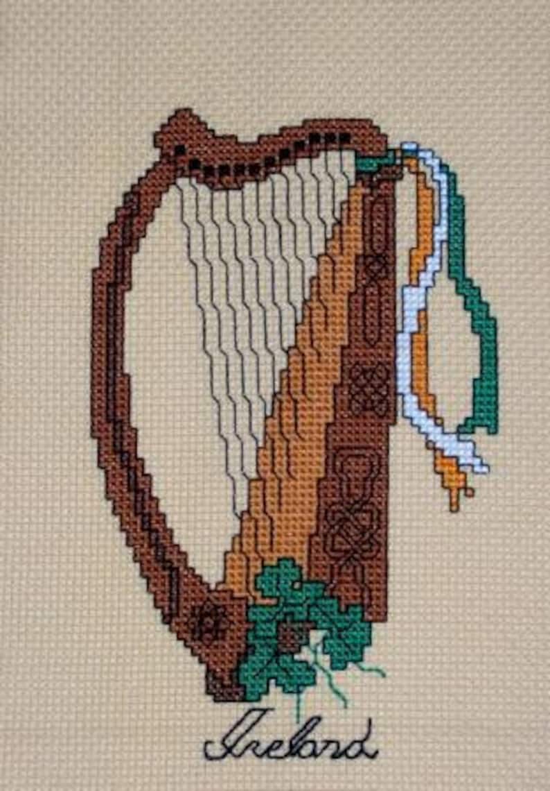 Irish Harp Cross Stitch Pattern - Etsy
