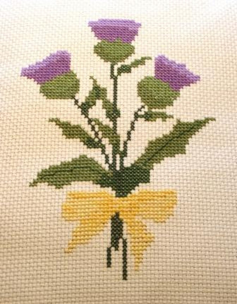 Thistle Bouquet Cross Stitch Pattern - Etsy
