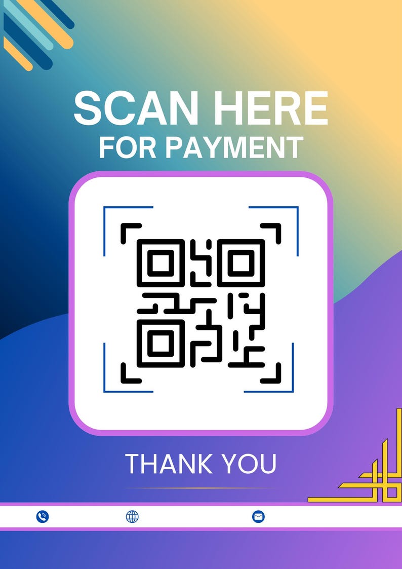 Editable Small Business QR Code Sign | Scan to Pay Printable Template ...