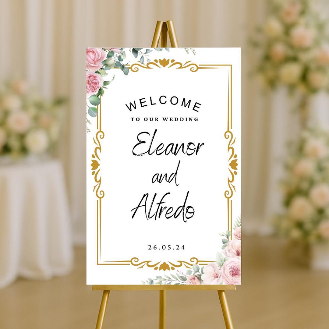 Printable Wedding Sign Template | Editable Welcome Poster | Templett ...