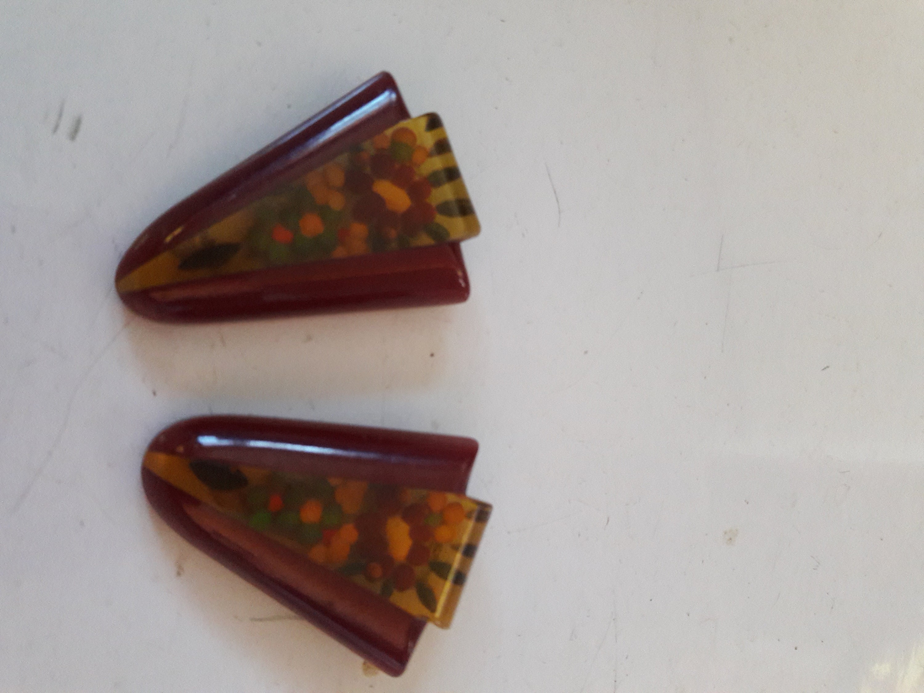 Vintage Bakelite Reverse Carved Floral Fur / Dress Clips - Etsy